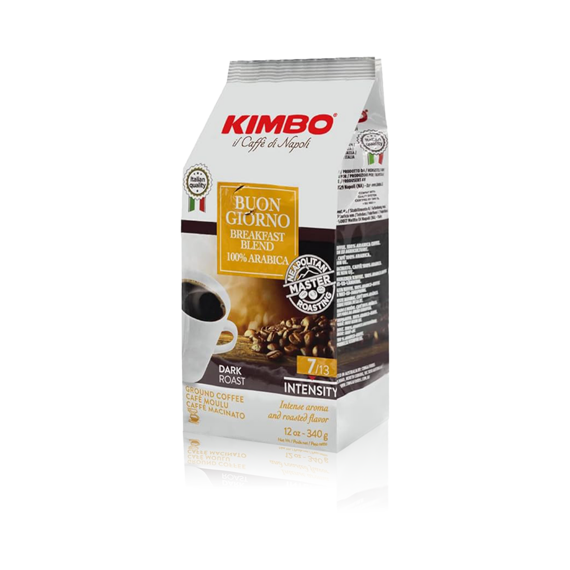 KIMBO ROASTED IN ITALY BUONGIORNO BREAKFAST BLEND GROUND 12OZ BAG ...