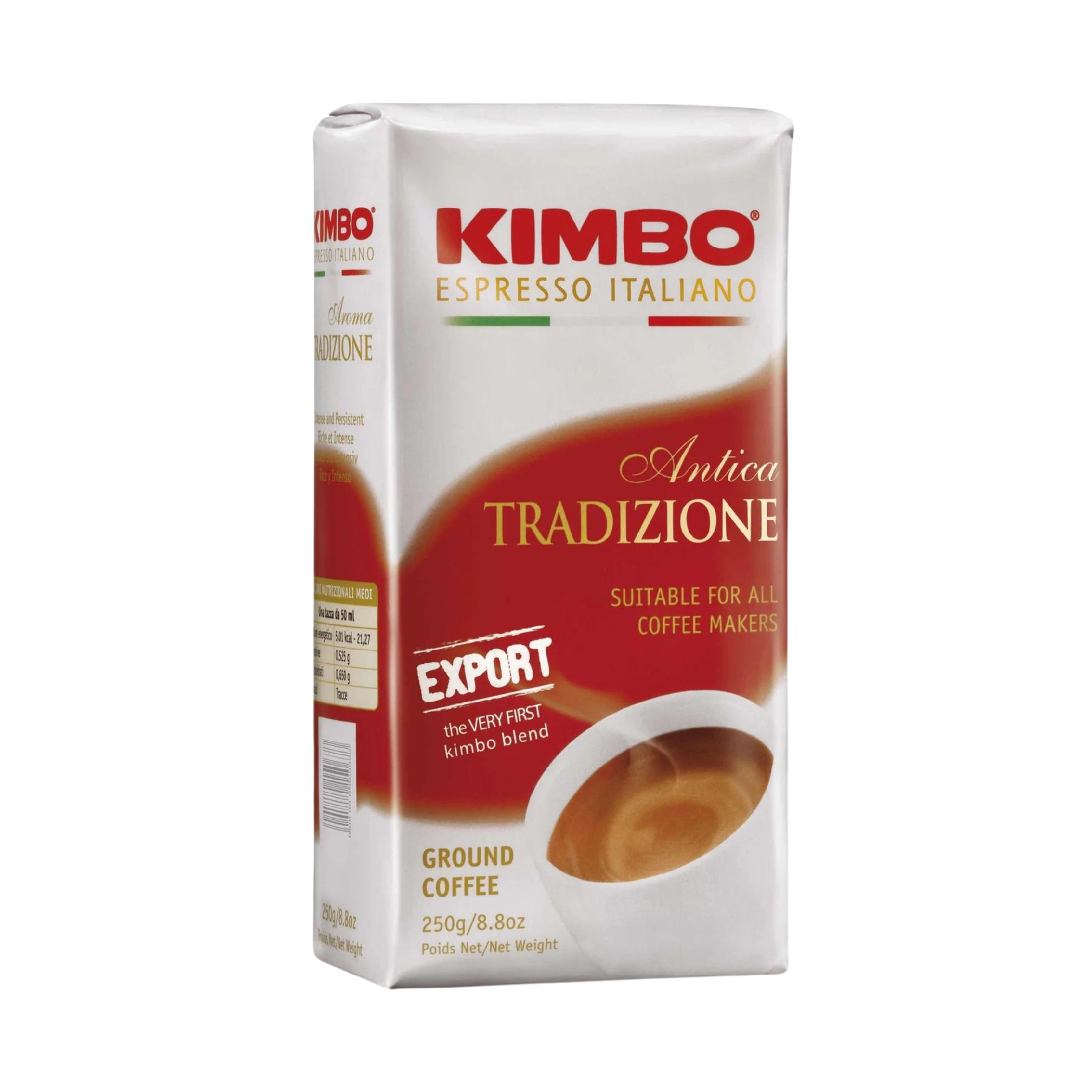 KIMBO - Antica Tradizione Ground Coffee 250g - Italian Espresso Blend ...