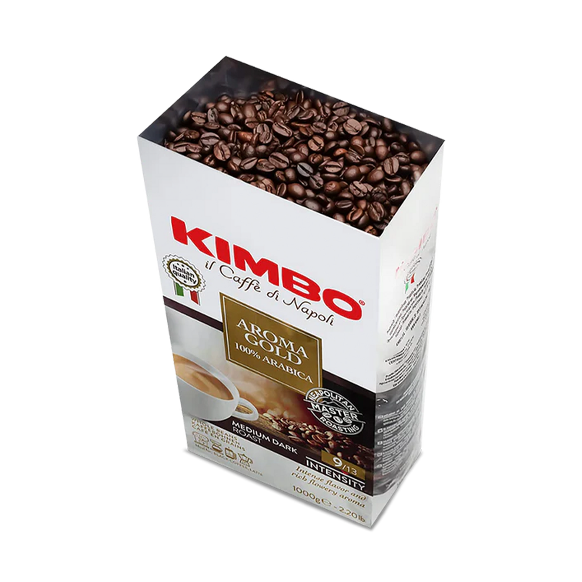 KIMBO - Aroma Gold Whole Bean Coffee - Medium Dark Roast with Rich ...