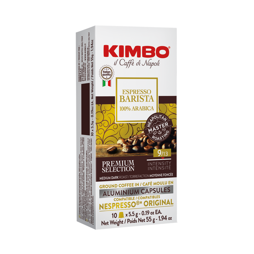 KIMBO - Barista Aluminum Capsules - Medium Dark Roast with Bread ...