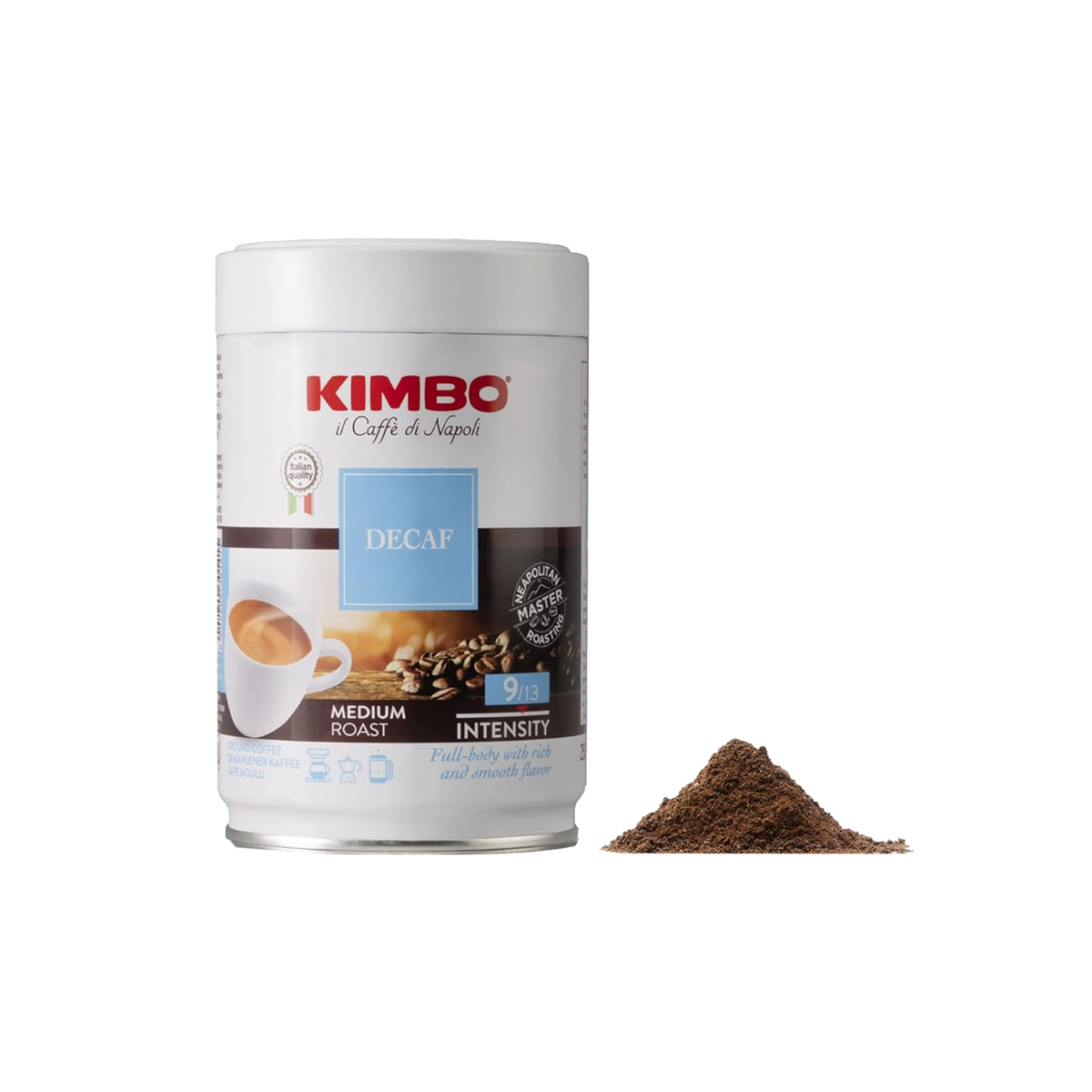 KIMBO - Decaf Ground Coffee - Medium Roast with Rich and Smooth Flavor ...