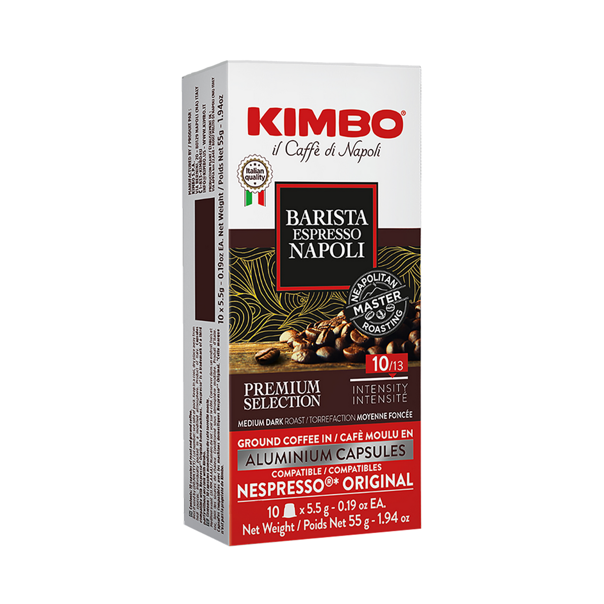 KIMBO - Napoli Aluminum Coffee Capsules - Italian Medium Dark Roast ...