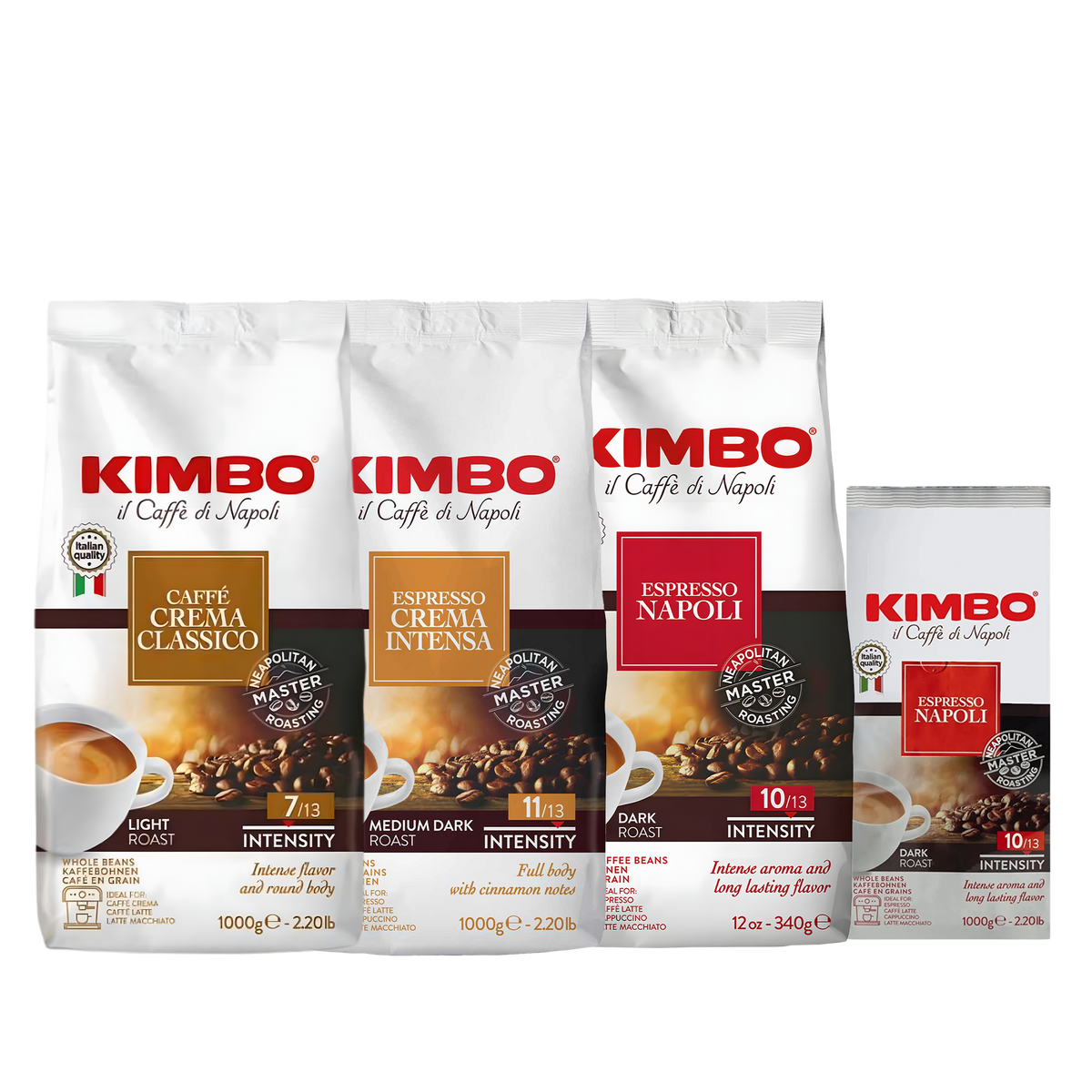 KIMBO - Bean to Cup Bundle - Specialty Coffee Blends - Light, Medium ...