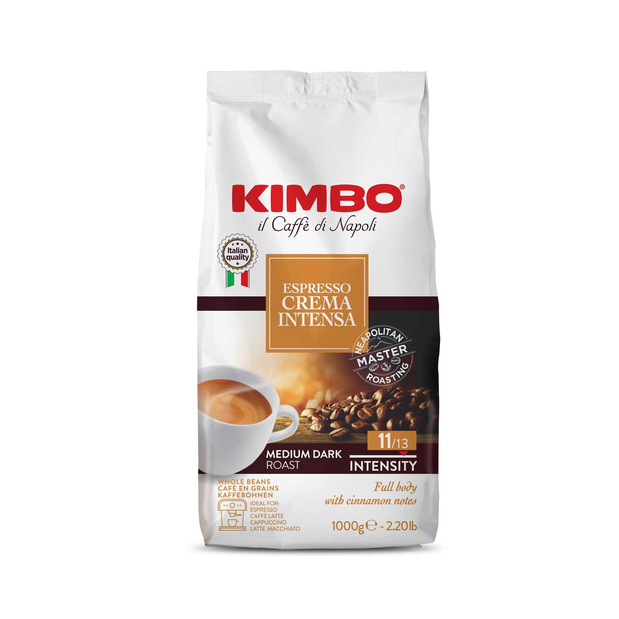 CREMA INTENSA MEDIUM DARK ROAST 2.2lbs - KIMBO ROASTED IN ITALY – Kimbo ...