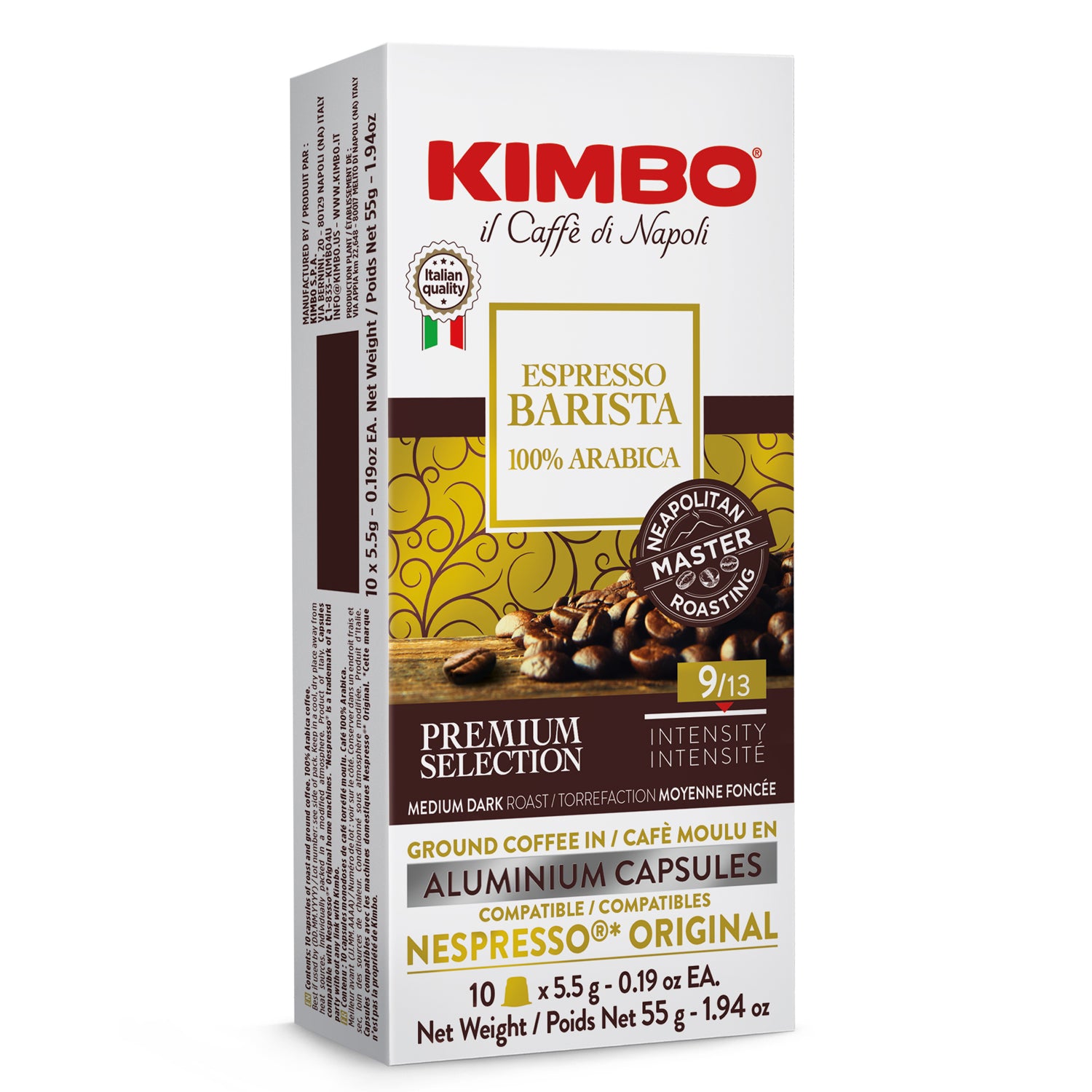 KIMBO ROASTED IN ITALY ESPRESSO BARISTA ALUMINUM CAPSULES X10 – Kimbo ...