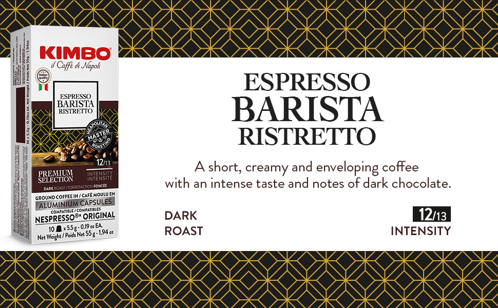 KIMBO ROASTED IN ITALY ESPRESSO BARISTA RISTRETTO ALUMINUM CAPSULES X10 ...